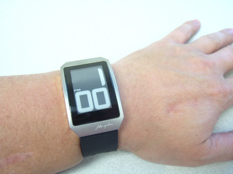 Phosphor E-Ink Digital Hour Watch with Black Polyurethane Band review ...