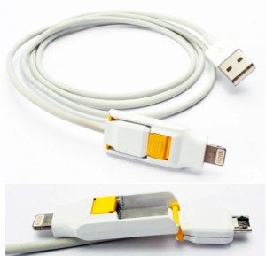 Orobis Transform USB cable with microUSB and Lightning connectors - The ...