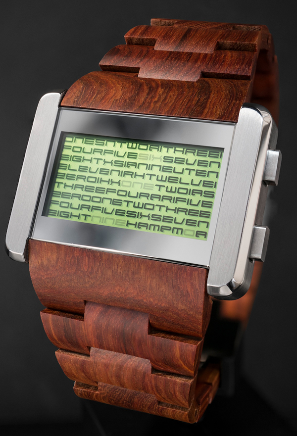 The latest Tokyoflash Japan watch uses its words to tell you the time ...