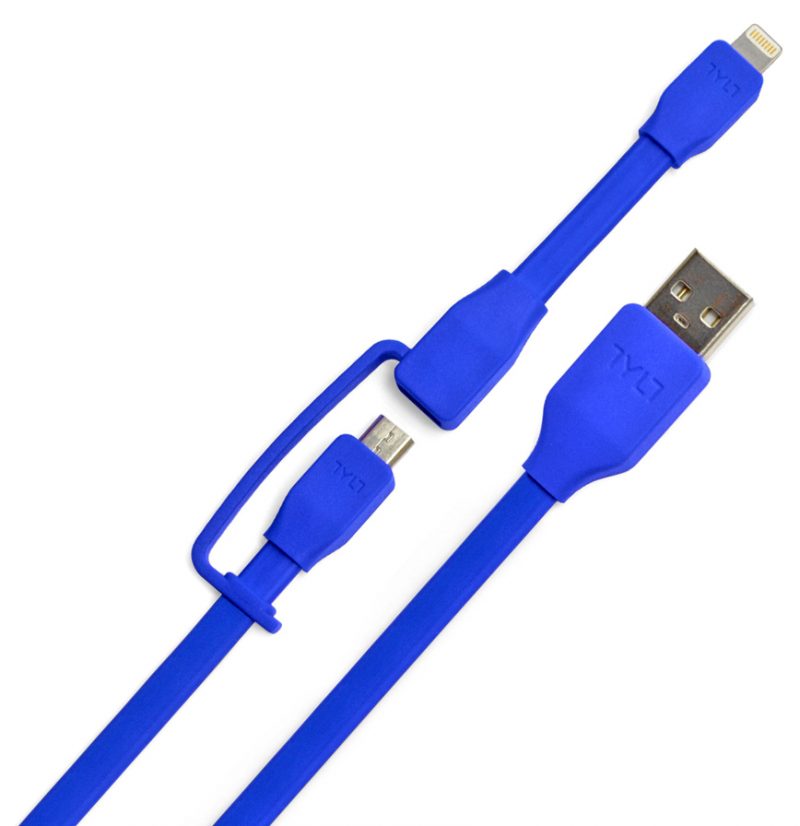 TYLT SYNCABLE-DUO 2-in-1 charging cable combines a microUSB cable with ...