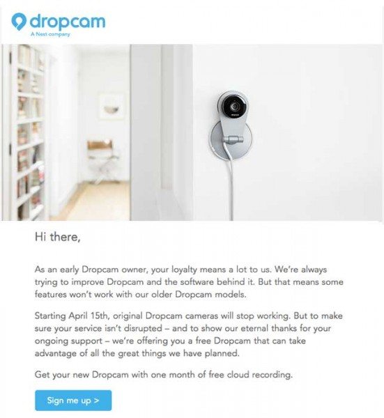Your original Dropcam is going to stop working on April 15th - The ...