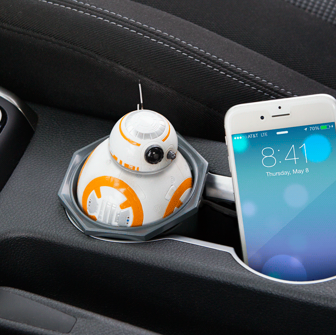 This BB-8 car charger can be your copilot, talk (chirp) to you, and ...
