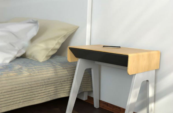 This bedside table charges your phone wirelessly and wakes you up with ...
