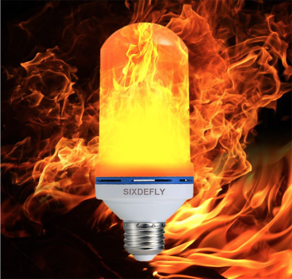 This LED bulb simulates a flame to turn any light fixture into a ...