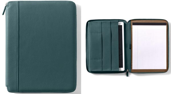 This leather portfolio accommodates the person who uses paper and an ...