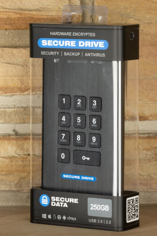 SecureDrive KP hardware encrypted external portable harddrive review ...