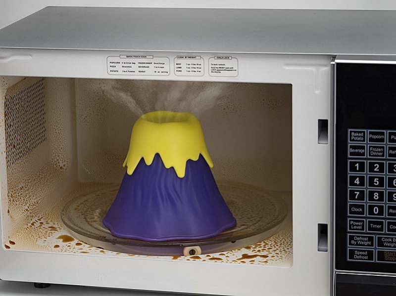 Use a little eruption disruption to clean the inside of your microwave ...