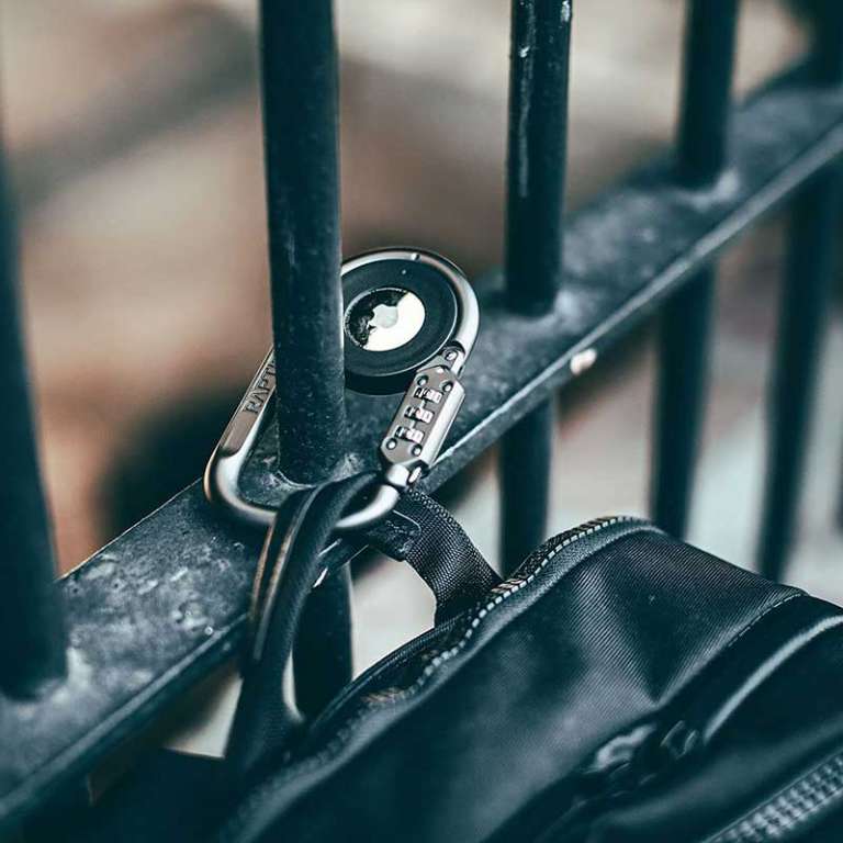 AirTag + carabiner + combination lock = EDC security - The Gadgeteer