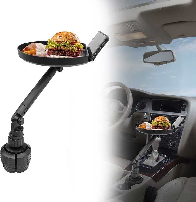 Here's a cup holder tray to add to your car picnic gear collection ...