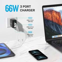 Unitek USB-C 3 port 66W GaN wall charger review - The Gadgeteer