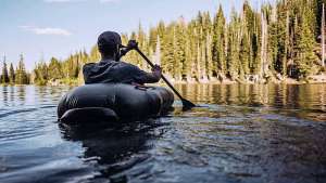 This 6 ft inflatable raft folds down into the size of a loaf of bread ...