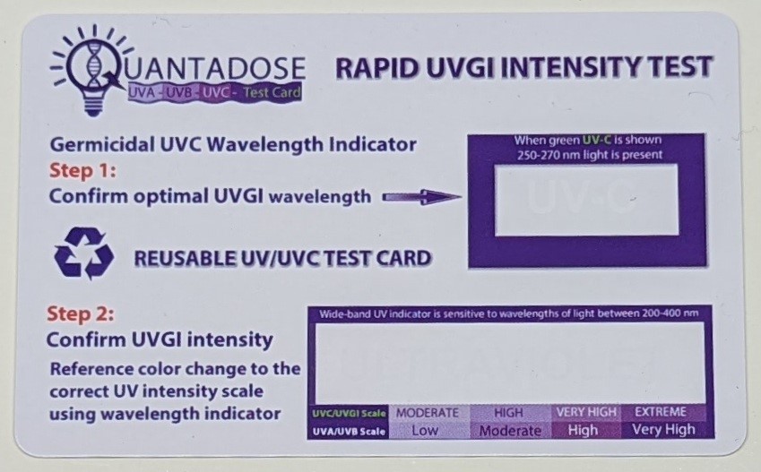 Quantadose Rapid UVGI Intensity Test card review - simple, inexpensive ...