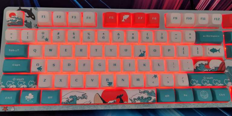 XVX M87 Coral Sea Themed Mechanical Keyboard review - looks great while ...