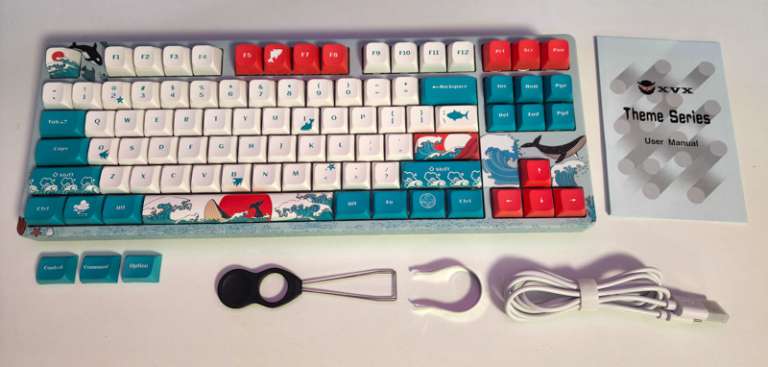 XVX M87 Coral Sea Themed Mechanical Keyboard review - looks great while ...