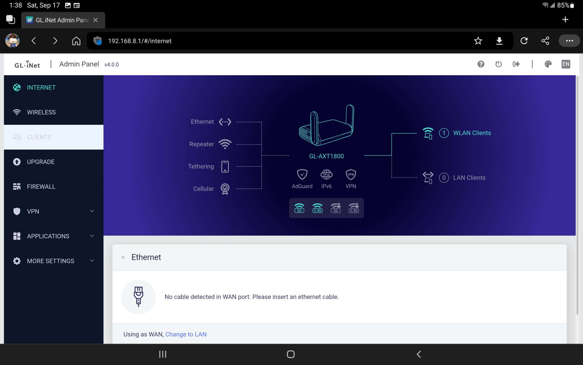 GL-iNet Slate AX WiFi 6 gigabit wireless travel router review - Safety ...