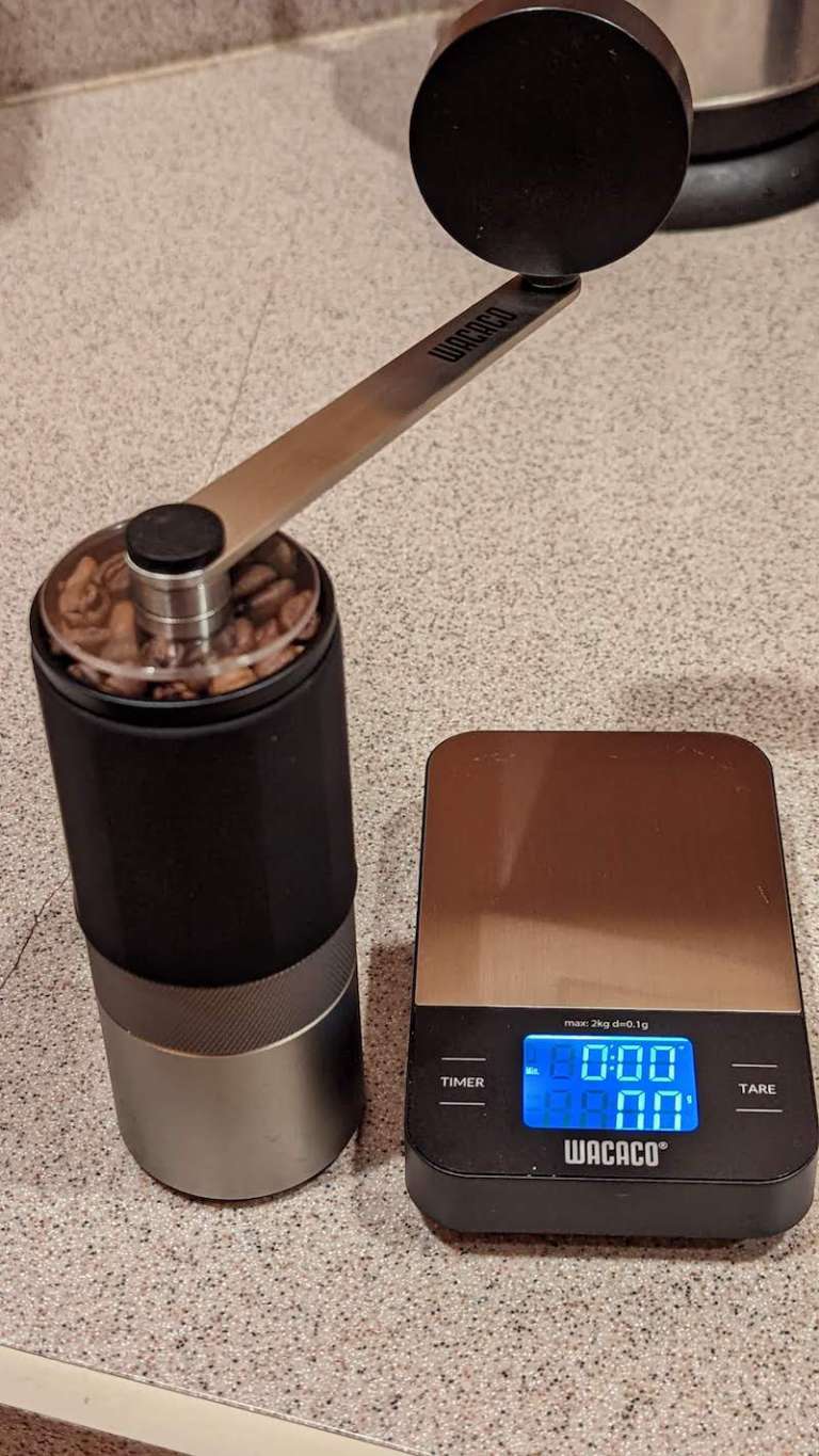 Wacaco Exagram timer / scale and Wacaco Exagrind hand coffee grinder ...
