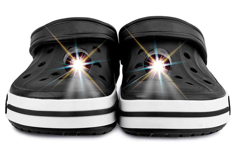 As if Crocs weren't hideous enough, you can add a flashlight to them ...