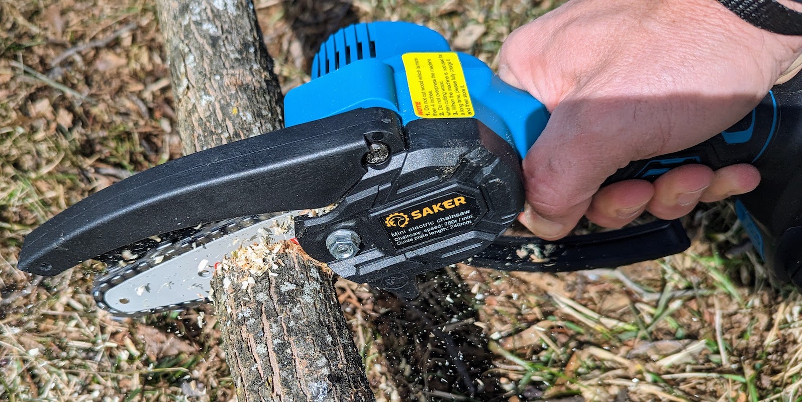 Saker Mini Chainsaw review - lumberjack function, cordless drill ...