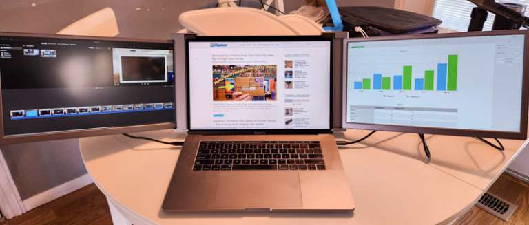 FOPO 15 Inch Triple Portable Monitor review - with many monitors comes ...