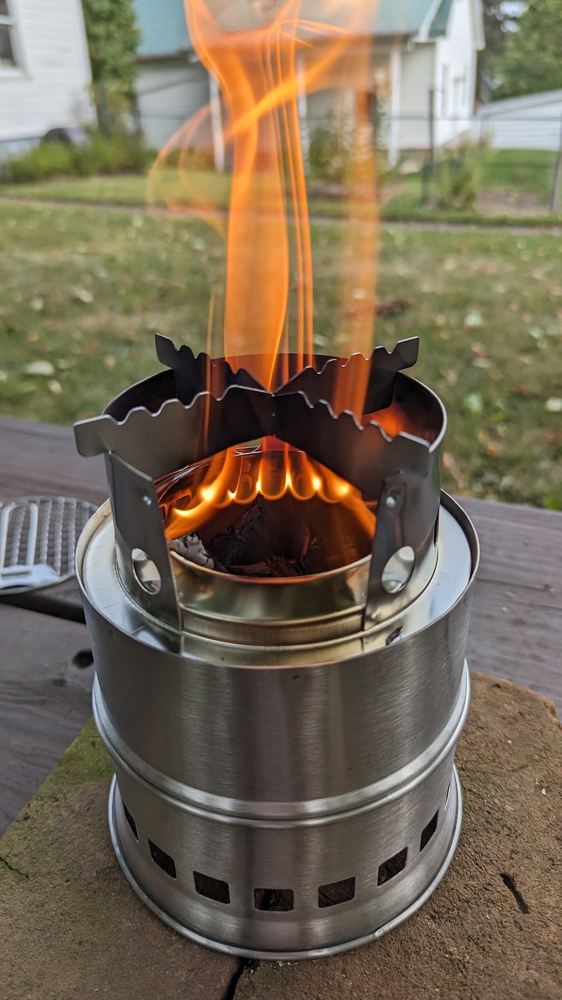 Tom Shoo Wood Stove and Titanium Pot review - Wood fired camp cooking ...