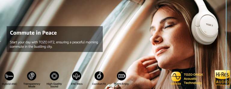 TOZO HT2 Hybrid Active Noise Cancelling Headphones review - The Gadgeteer