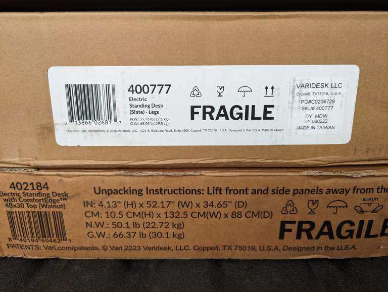 Vari Electric Standing Desk with ComfortEdge 48"x30" review - Still the ...