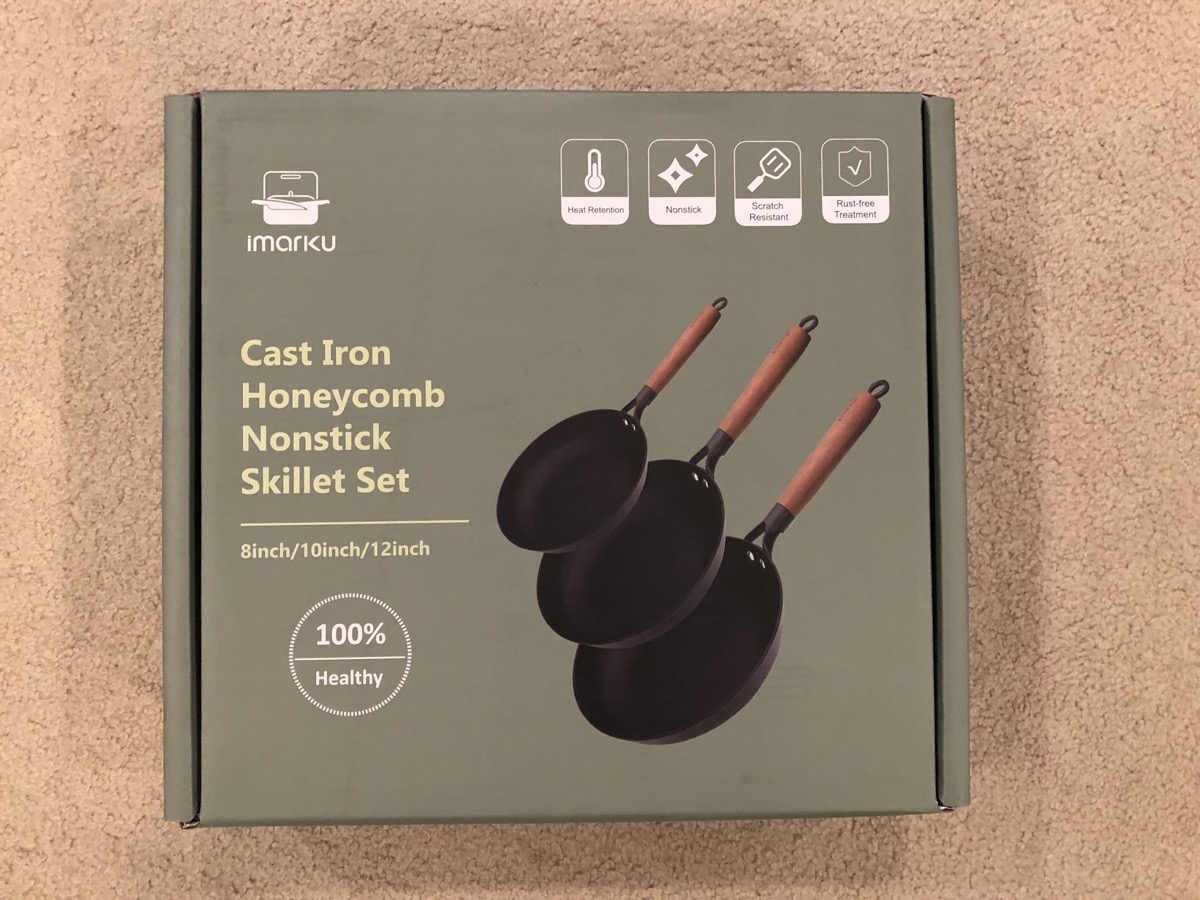 imarku Cast Iron Honeycomb Nonstick Skillet Set review - The Gadgeteer
