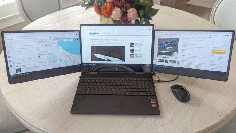 QQH triple monitor laptop screen extender review - Full HD 1080p ...