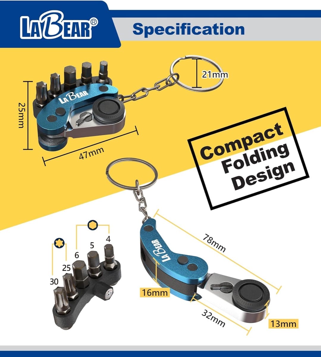 This mini ratchet with bit holder folds up to fit in your pocket or ...