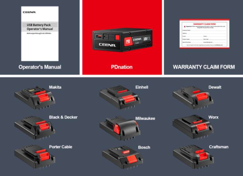CEENR Universal Power Tool Battery review - The one battery system for ...