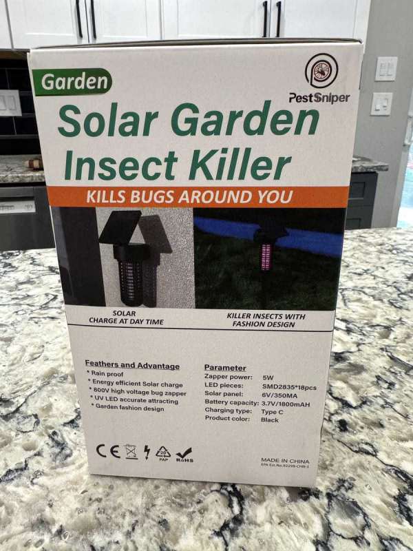 PestSniper Solar Bug Zapper review - charges by day and zaps bugs by ...