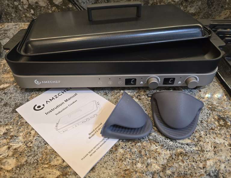 AMZCHEF Double Induction Cooktop with Griddle review - Cooking with ...