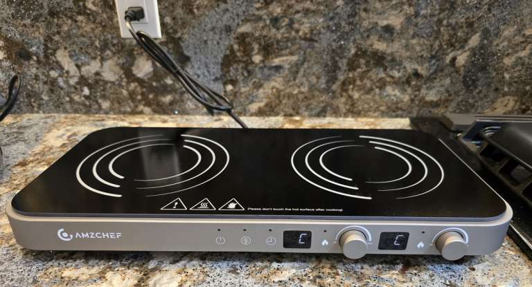 AMZCHEF Double Induction Cooktop with Griddle review - Cooking with ...