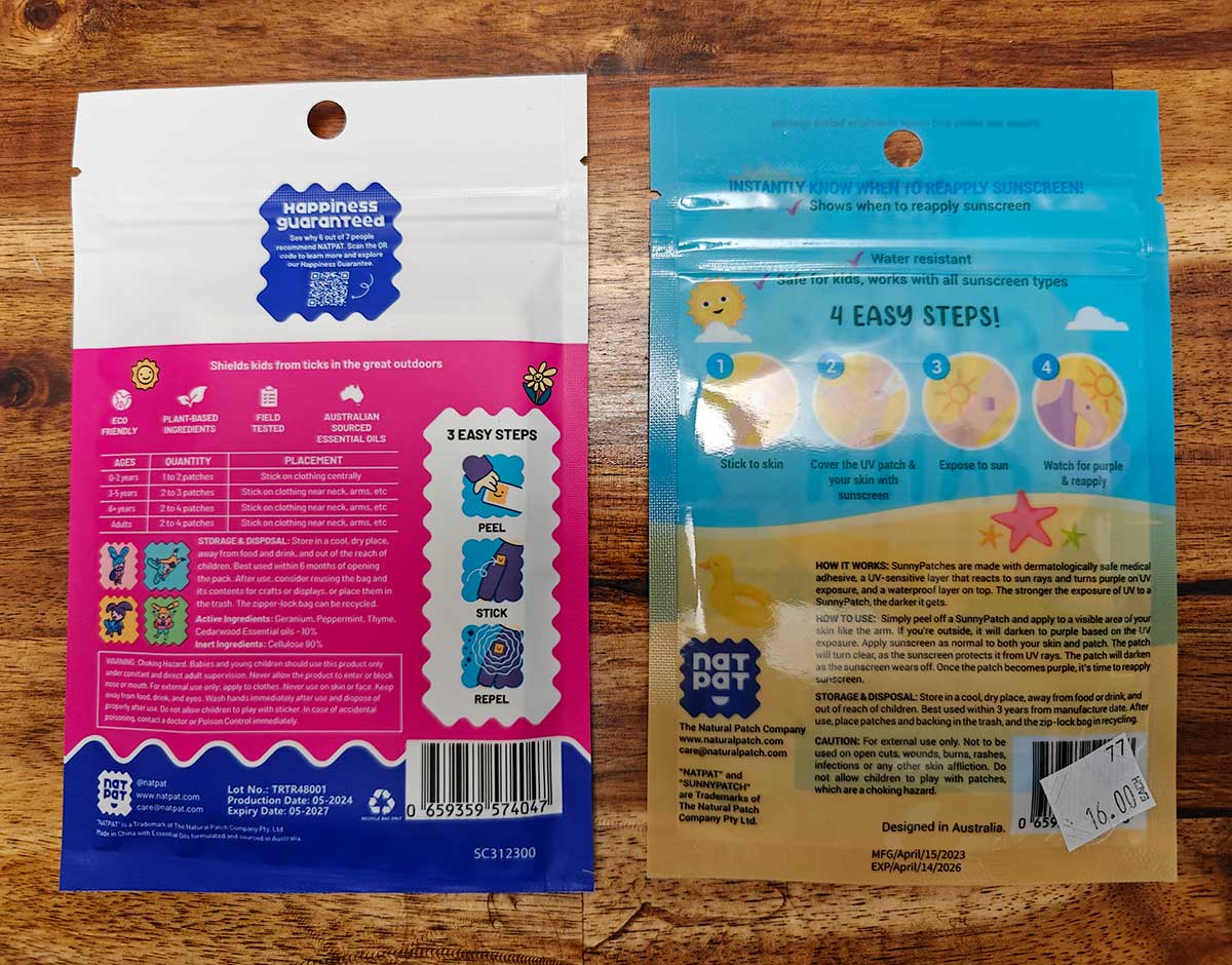 NATPAT Deet Free Tick Repellent sticker review - The Gadgeteer