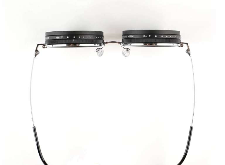 These sunglasses have ND filters that let you dial down the brightness ...