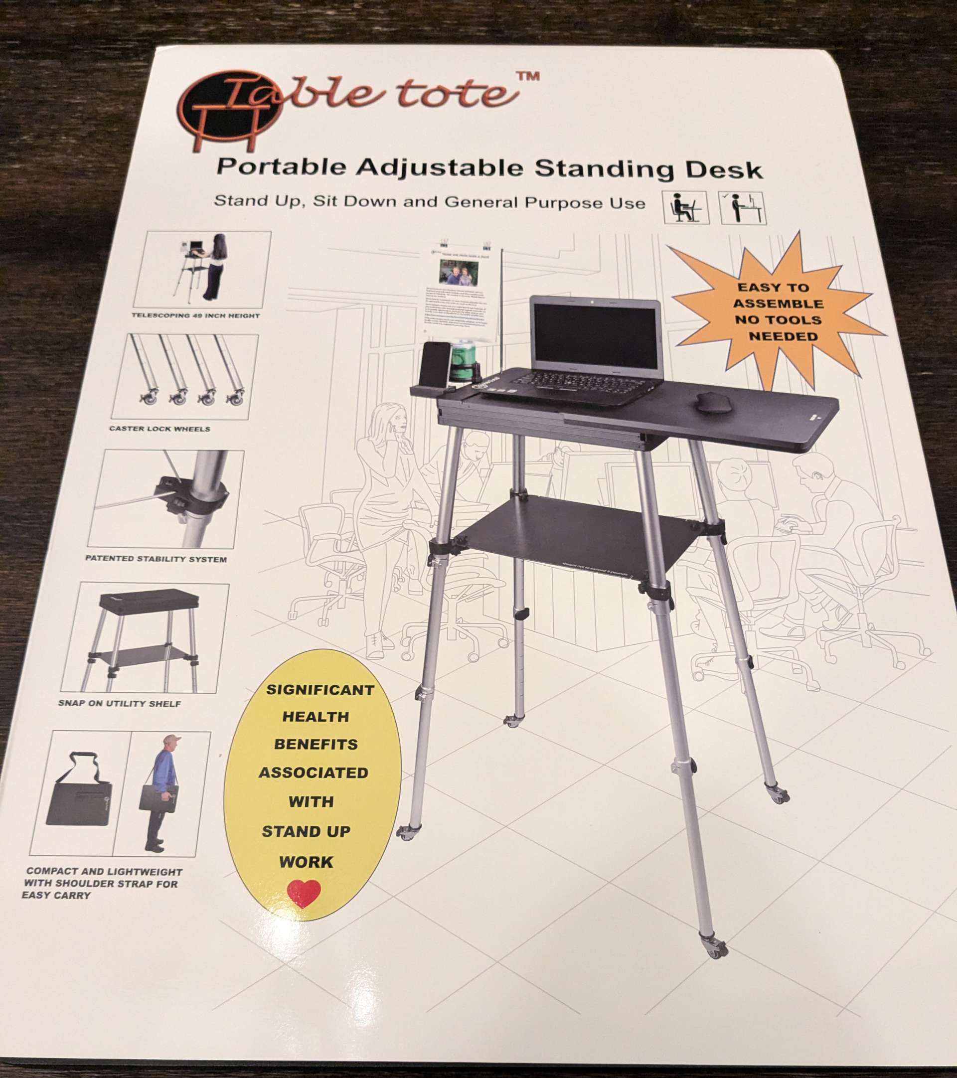 Tabletote Plus portable adjustable standing desk review - A portable ...