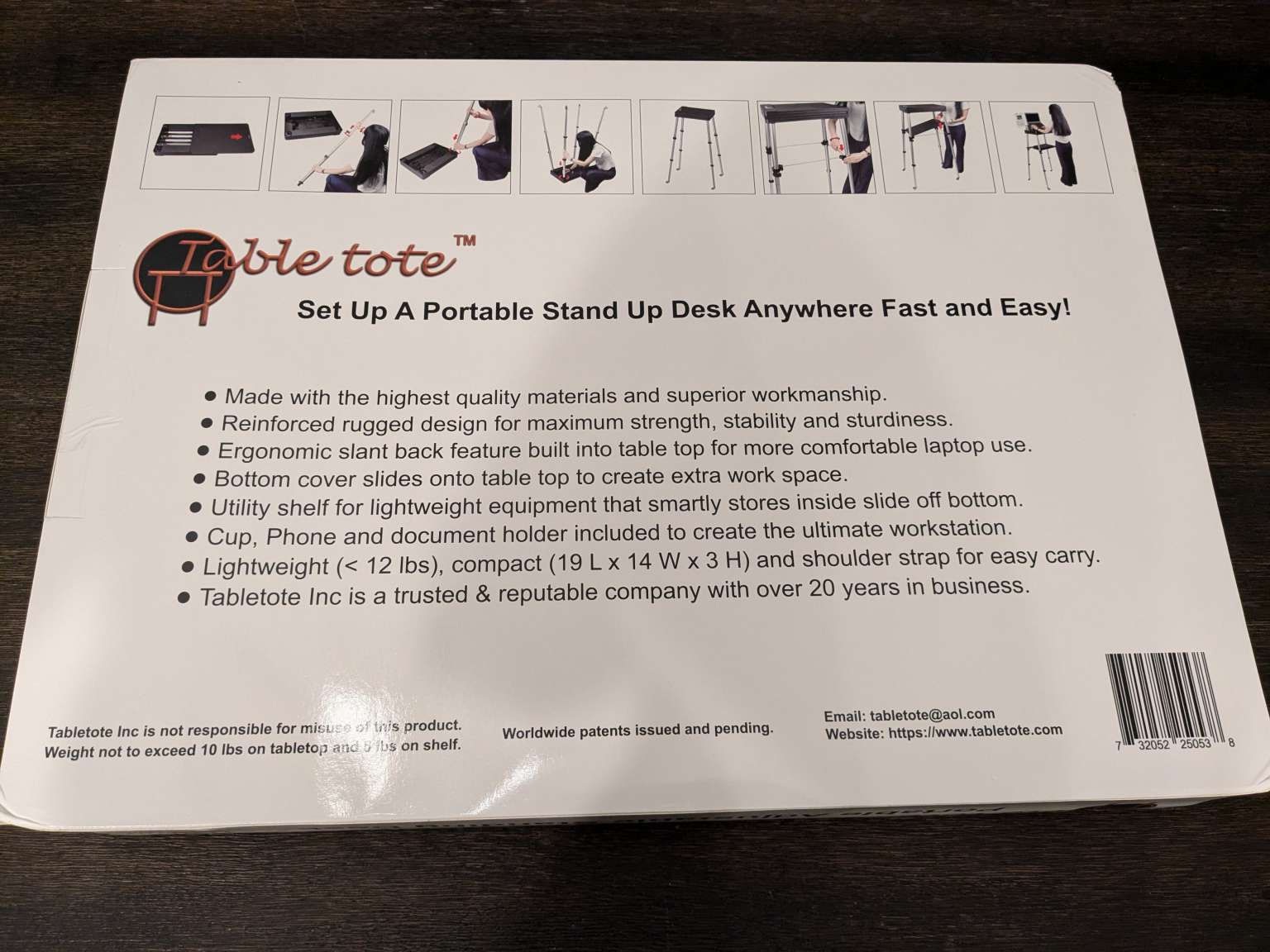Tabletote Plus portable adjustable standing desk review - A portable ...
