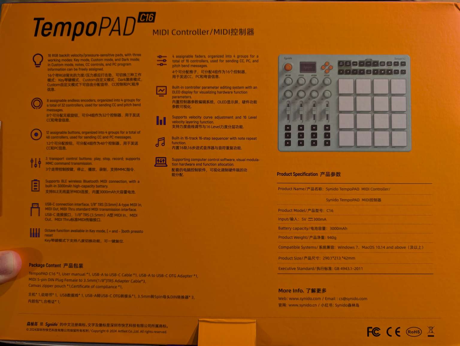 Synido TempoPAD C16 USB-C MIDI pad controller review - The Gadgeteer