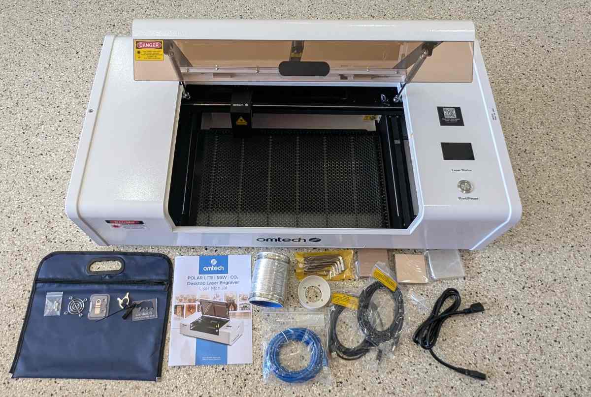 OMTech Polar Lite 55W Desktop CO2 Laser Engraver and Cutter review ...
