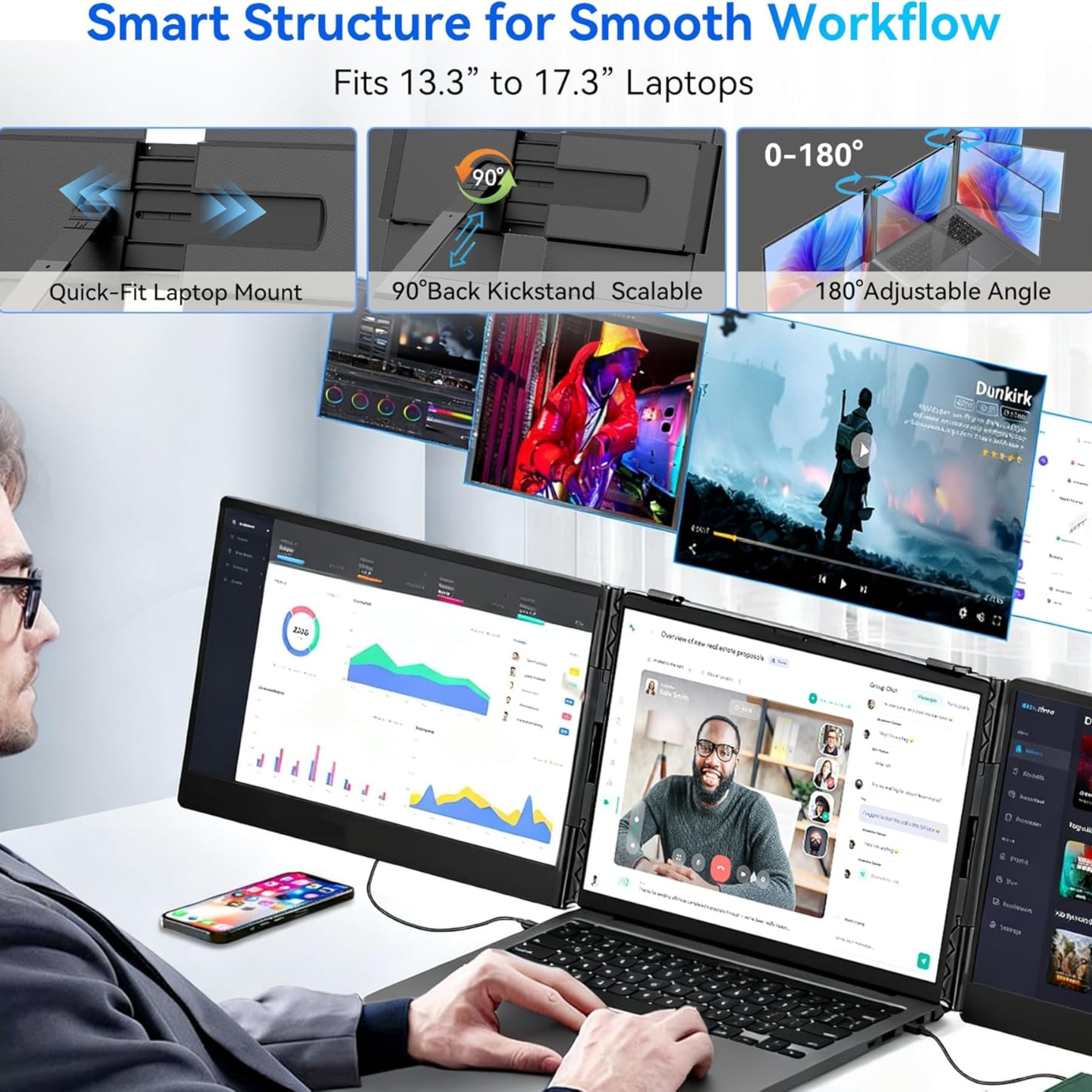 Blackview DCM6 14" Triple Laptop Screen Extender drops to $199.99 (50% ...